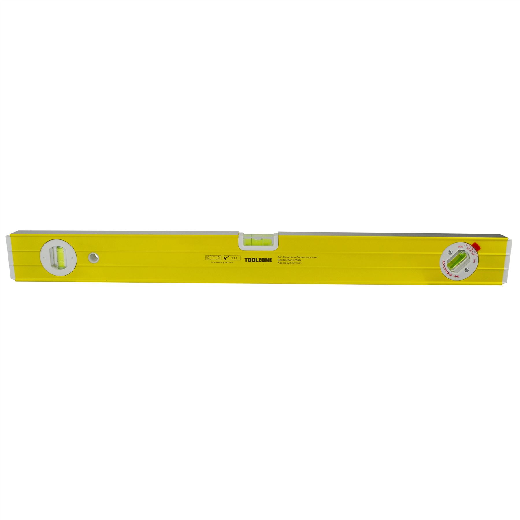 24" Cast Builders Level Scaffold Tools Spirit Level Ribbed Box Section ...