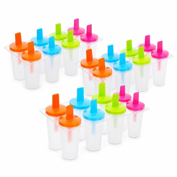 24-Cavity Reusable Plastic Ice Pop Molds with Sticks - Walmart.com