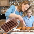 24-Cavity Silicone Chocolate Mold with 3 Assorted Shapes Brown Flexible ...