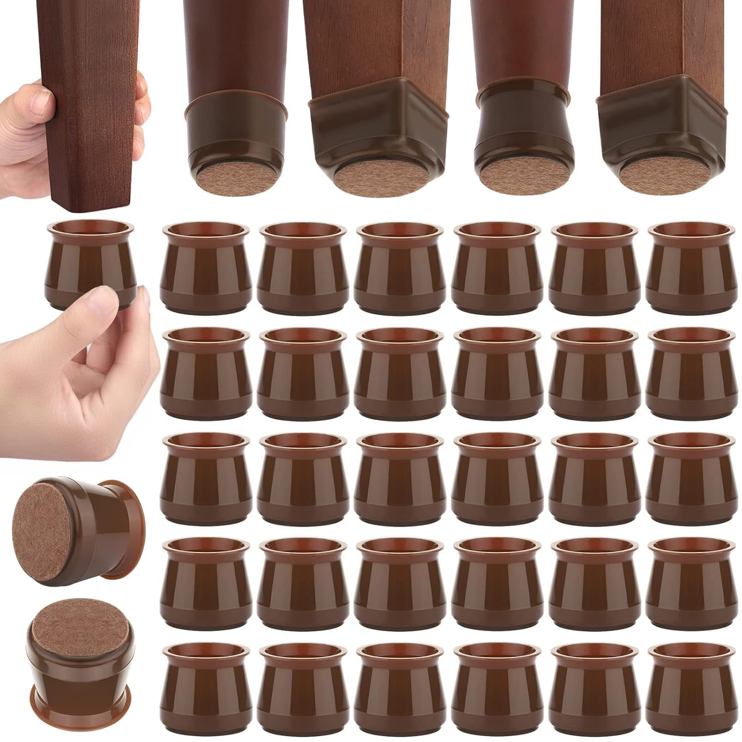 24 Chair Leg Protectors for Hardwood Floors Silicone Chair Leg Caps ...