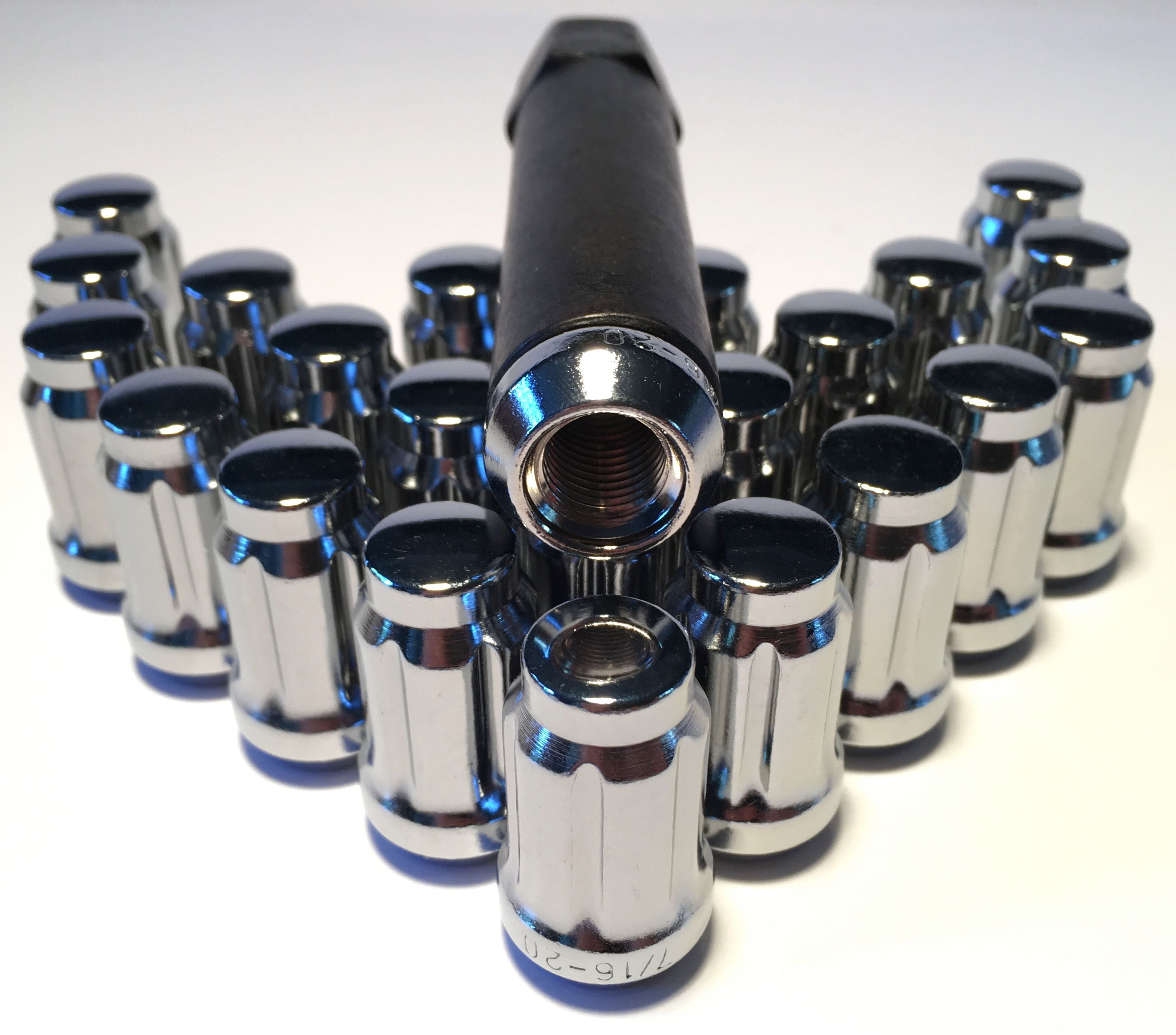 Coyote Chrome Spline Drive Tuner Lug Nuts, 7/16 Thread, Steel, 6 Spline ...