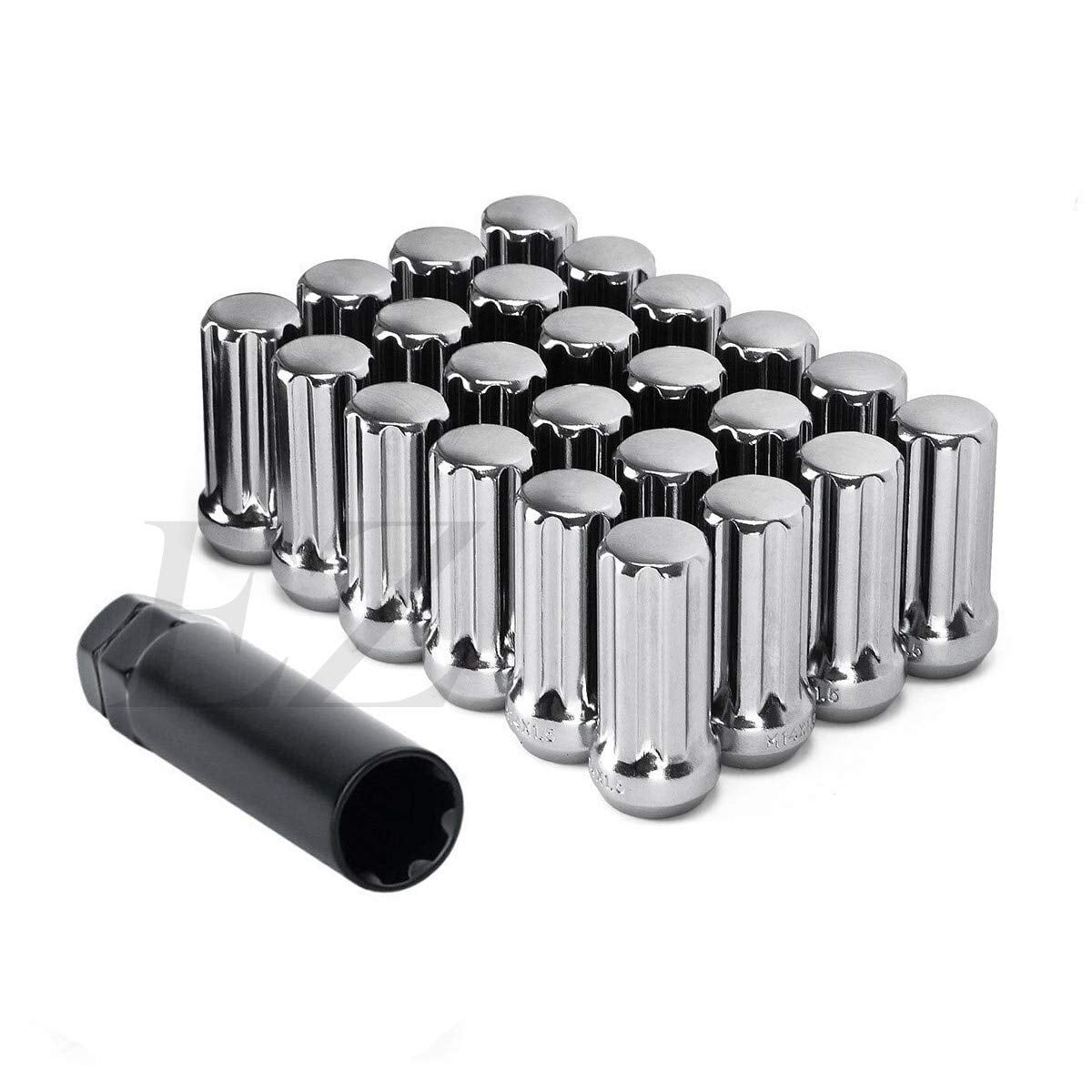 24 Chrome Duplex Spline Drive Acorn 14x2 Lug Nut Kit with Key - Walmart.com