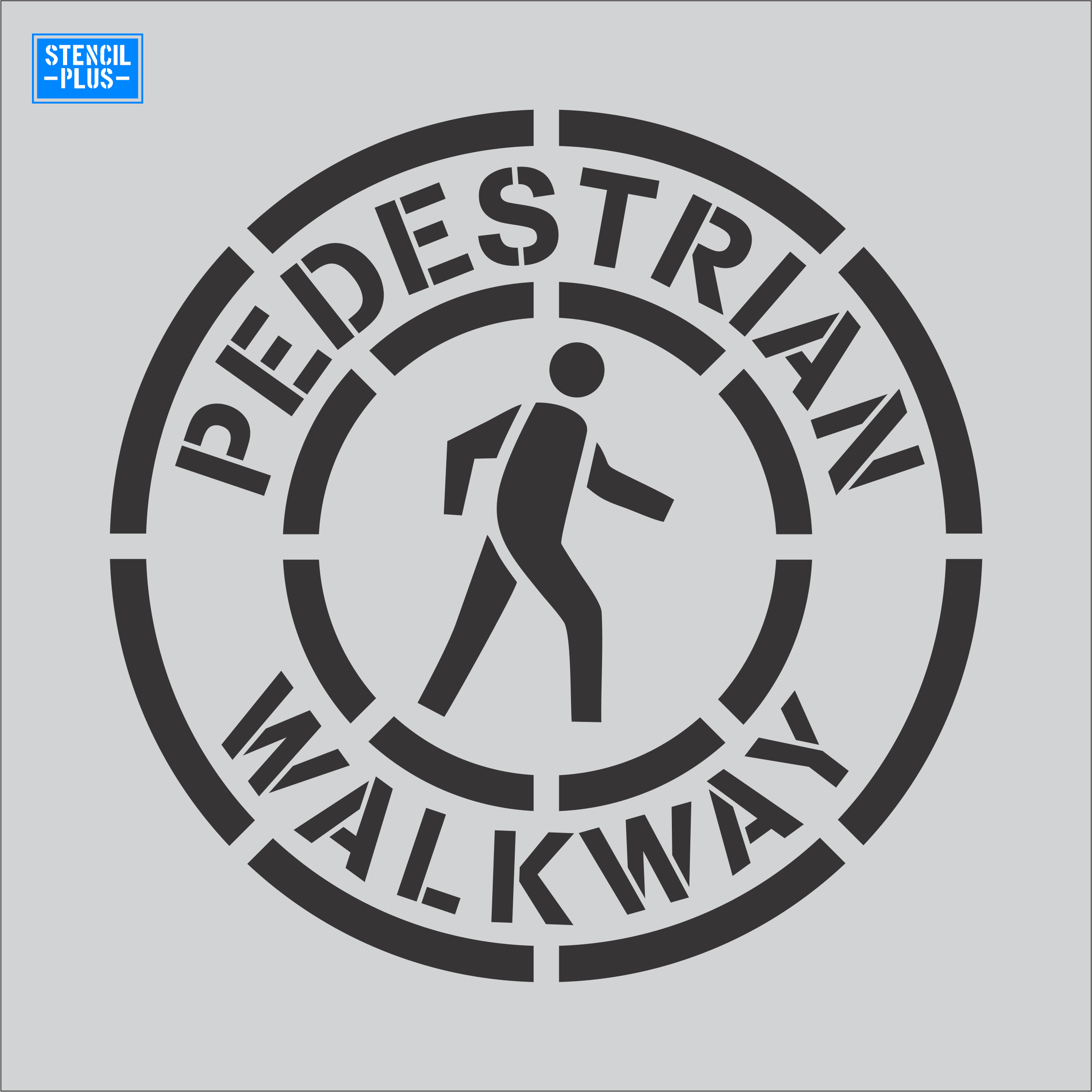 24" Circular Pedestrian Walkway Crossing Symbol Parking Lot Pavement ...