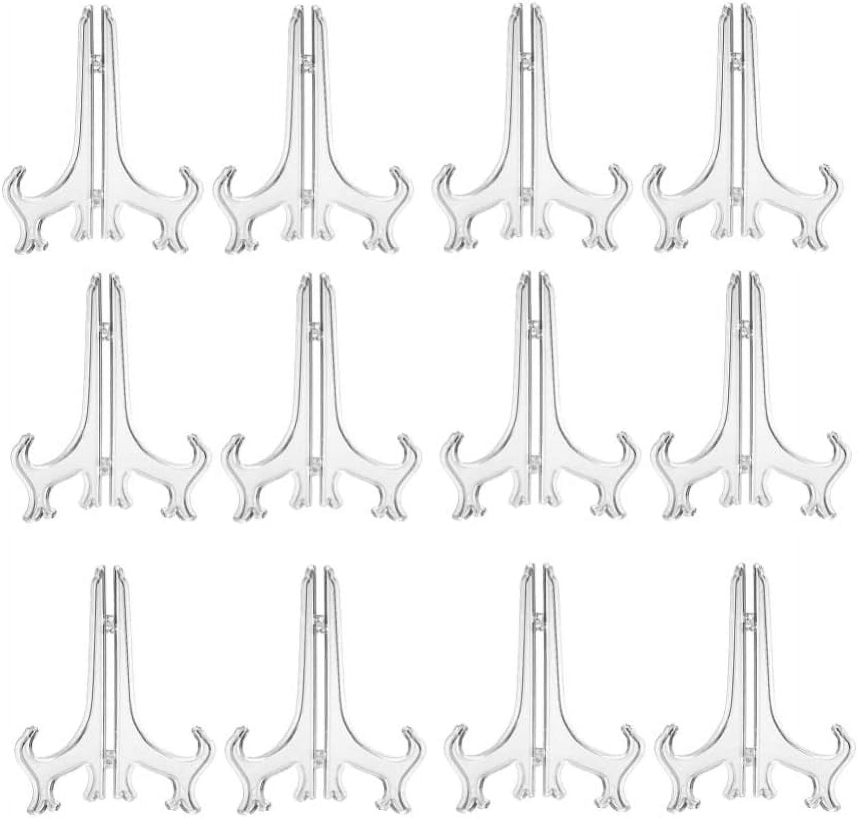 24 Clear Plastic Acrylic Easel Stand For Decorative Plates Display ...