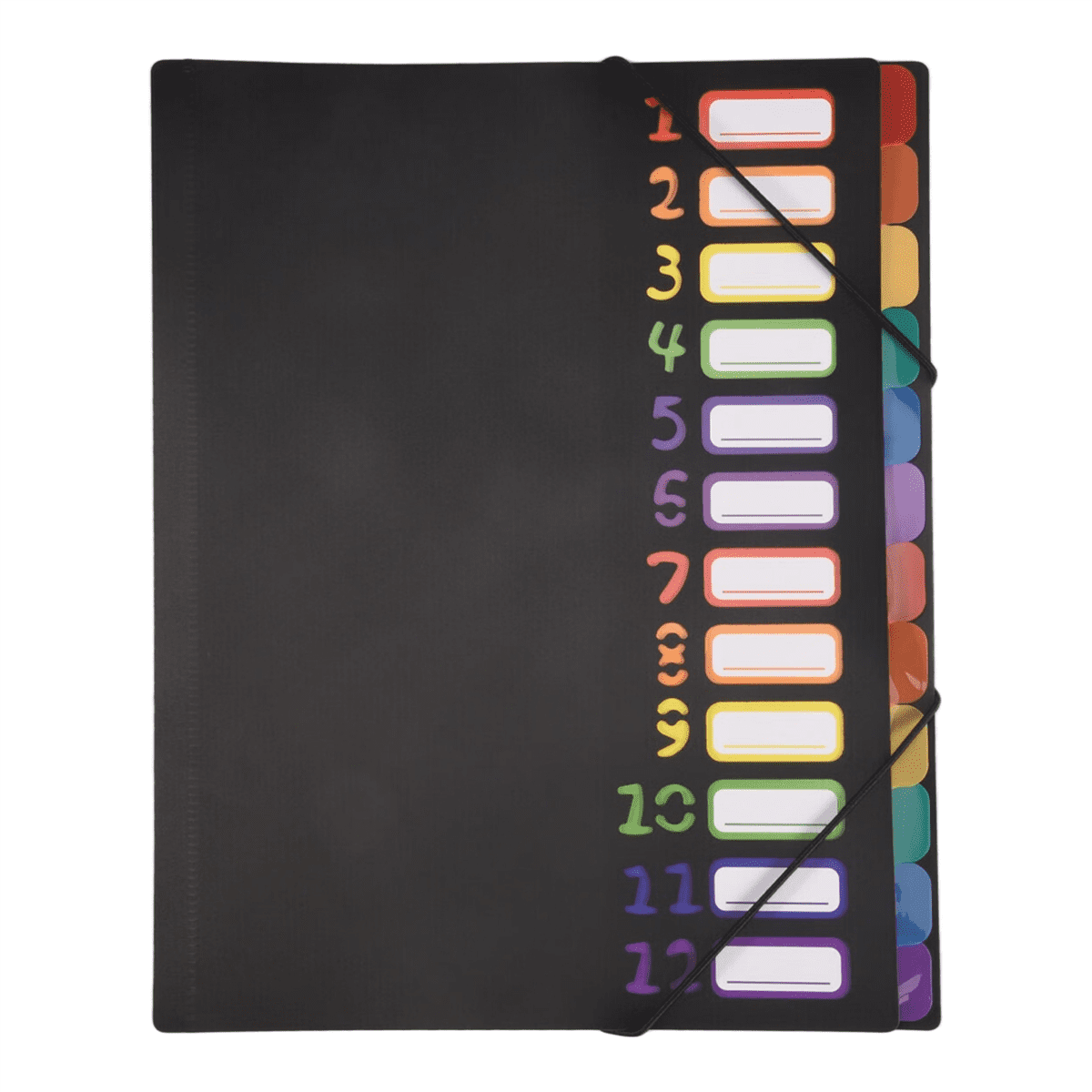 24 Clear Pocket Expanding File Folder 12 Colored Tabs,Holds 300 Sheets ...