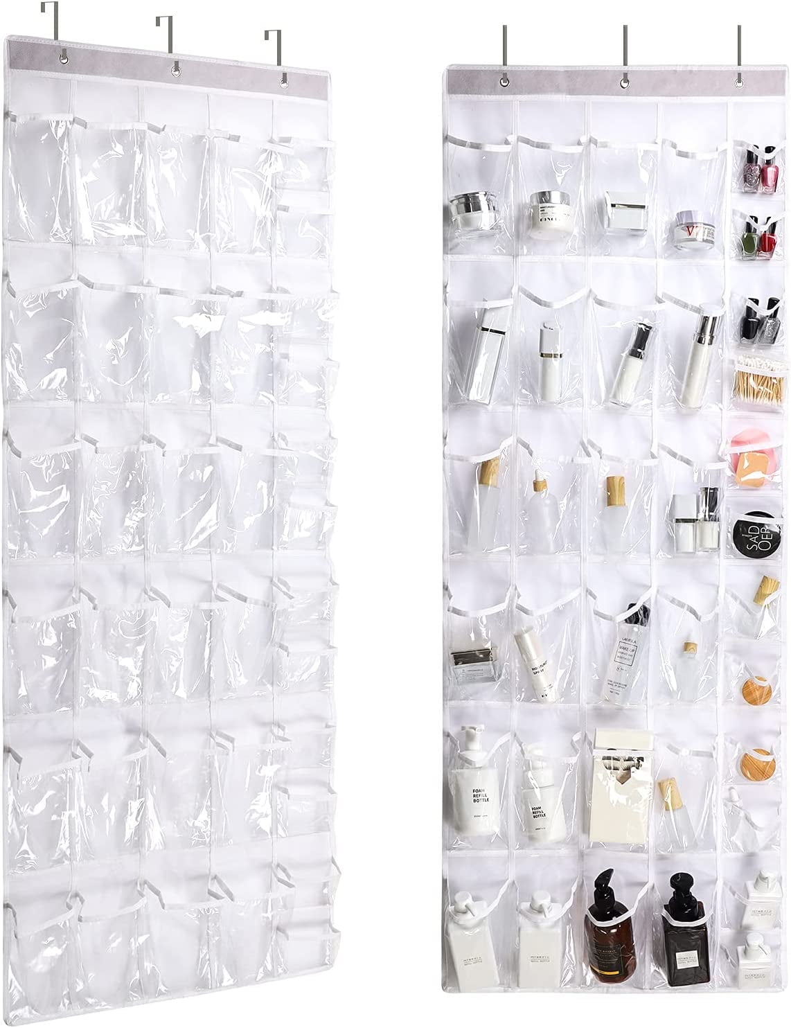 24 Clear Pockets, Over The Door Hanging Shoe Organizer, Closet Door ...