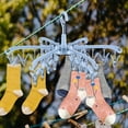 24 Clips, Rotating Hanger, Foldable and Portable Plastic Sock Drying ...
