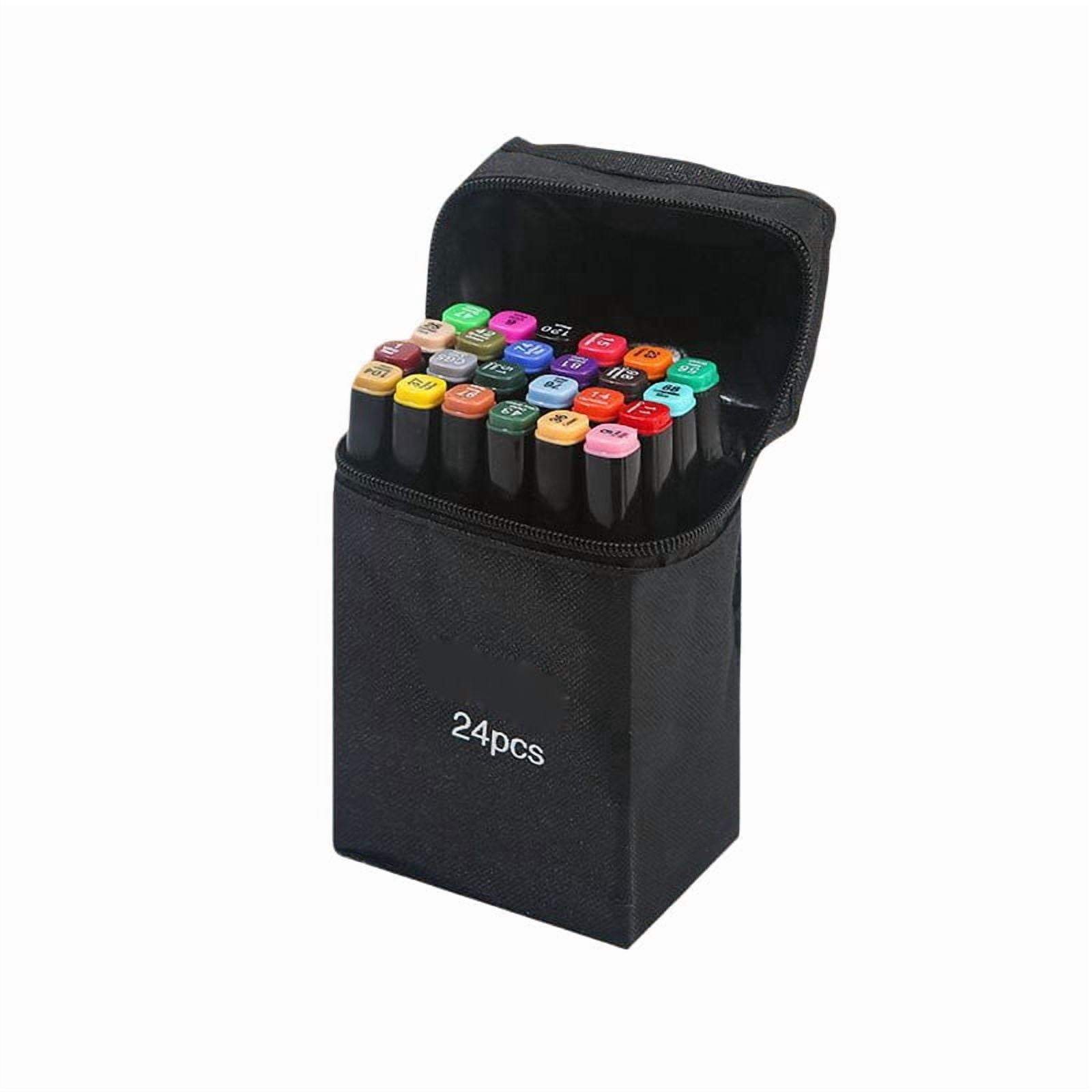 24 Color Coloring Pens for Art Projects, Plastic Black 11cm, Smooth Nib ...