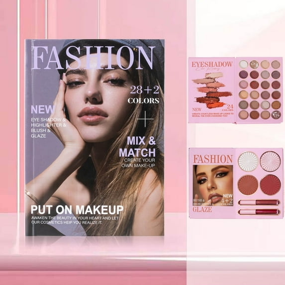 24 Color Eyeshadow Book, Multi-functional Makeup Palette with Blush and ...