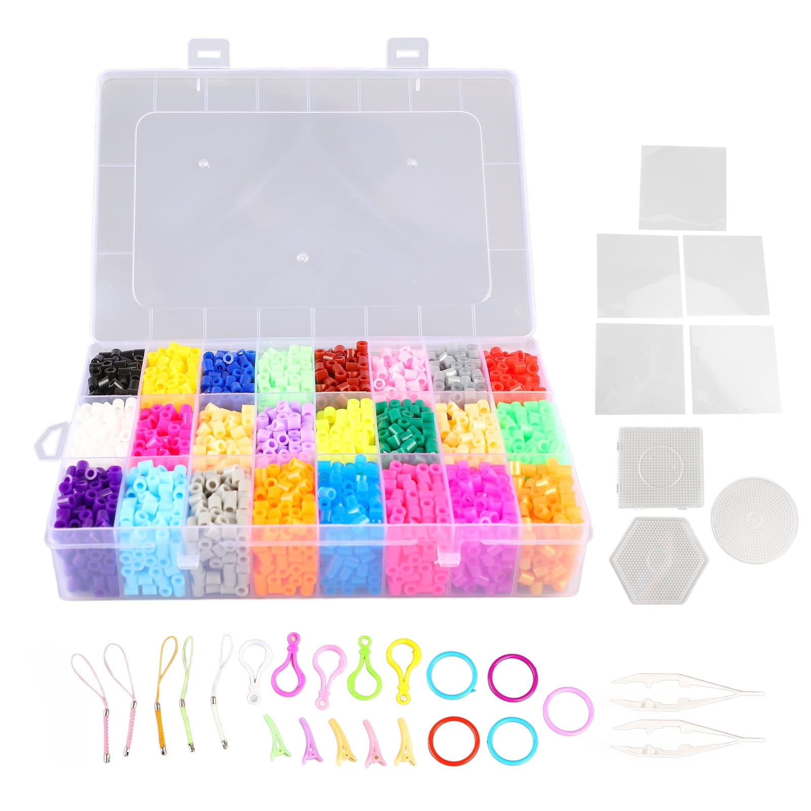 24 Color Fuse Beads Set 5mm Fuse Beading Kit with Pegboards Set Art ...