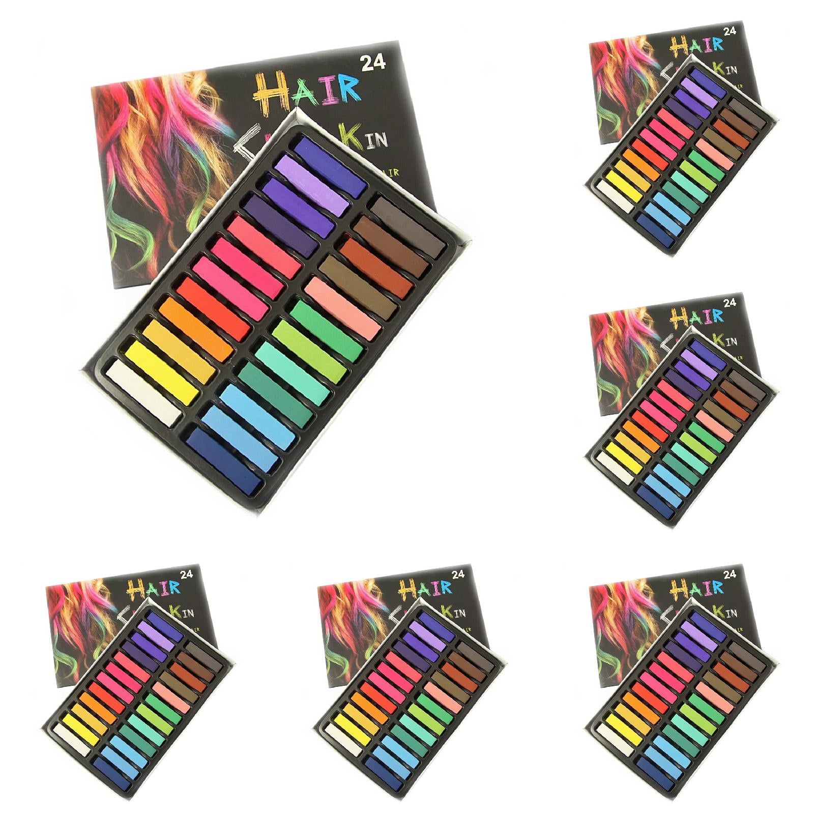 24 Color Hair Chalk Temporary Coloring DIY Pastel Salon Kit Instant ...