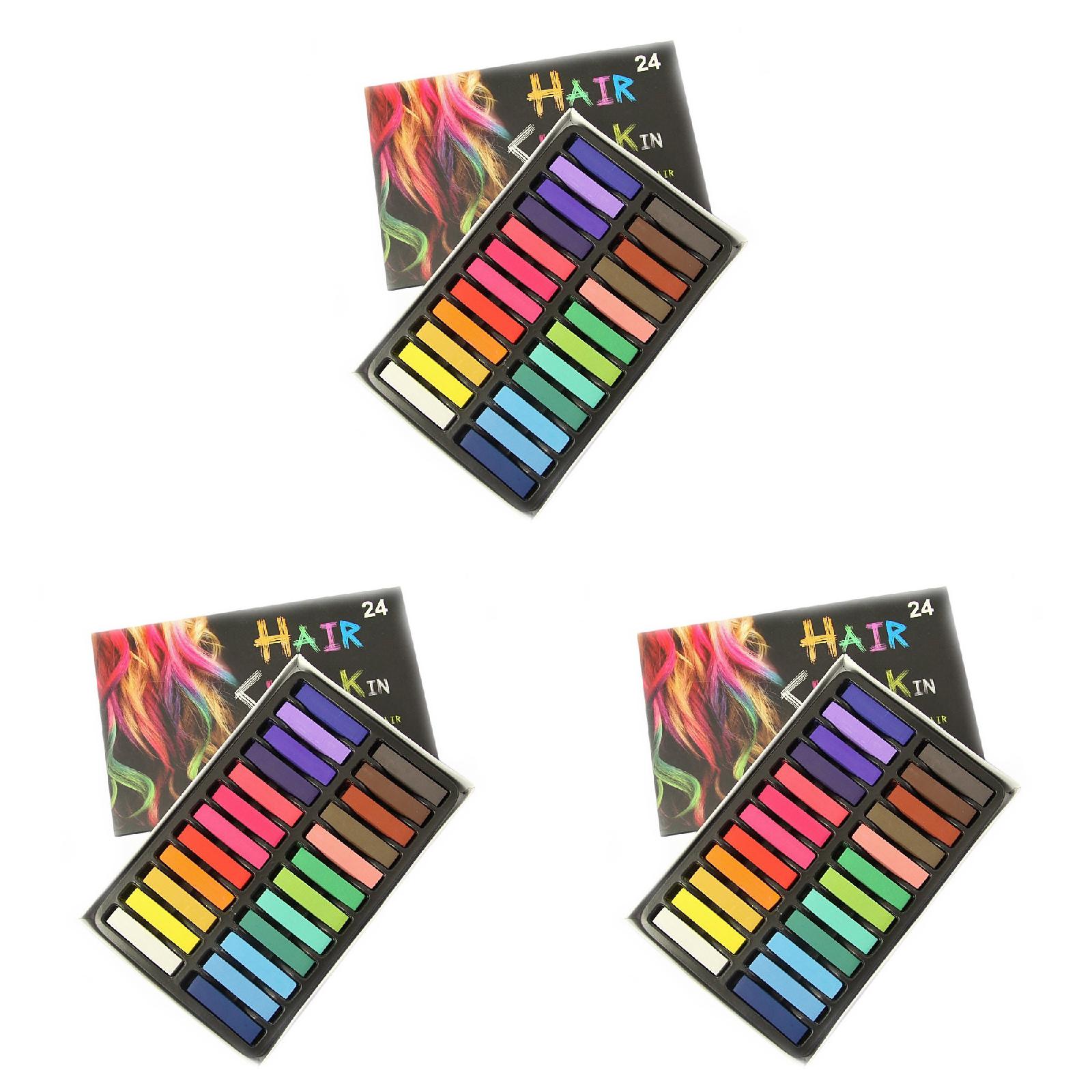 24 Color Hair Chalk Temporary Coloring DIY Pastel Salon Kit Instant ...