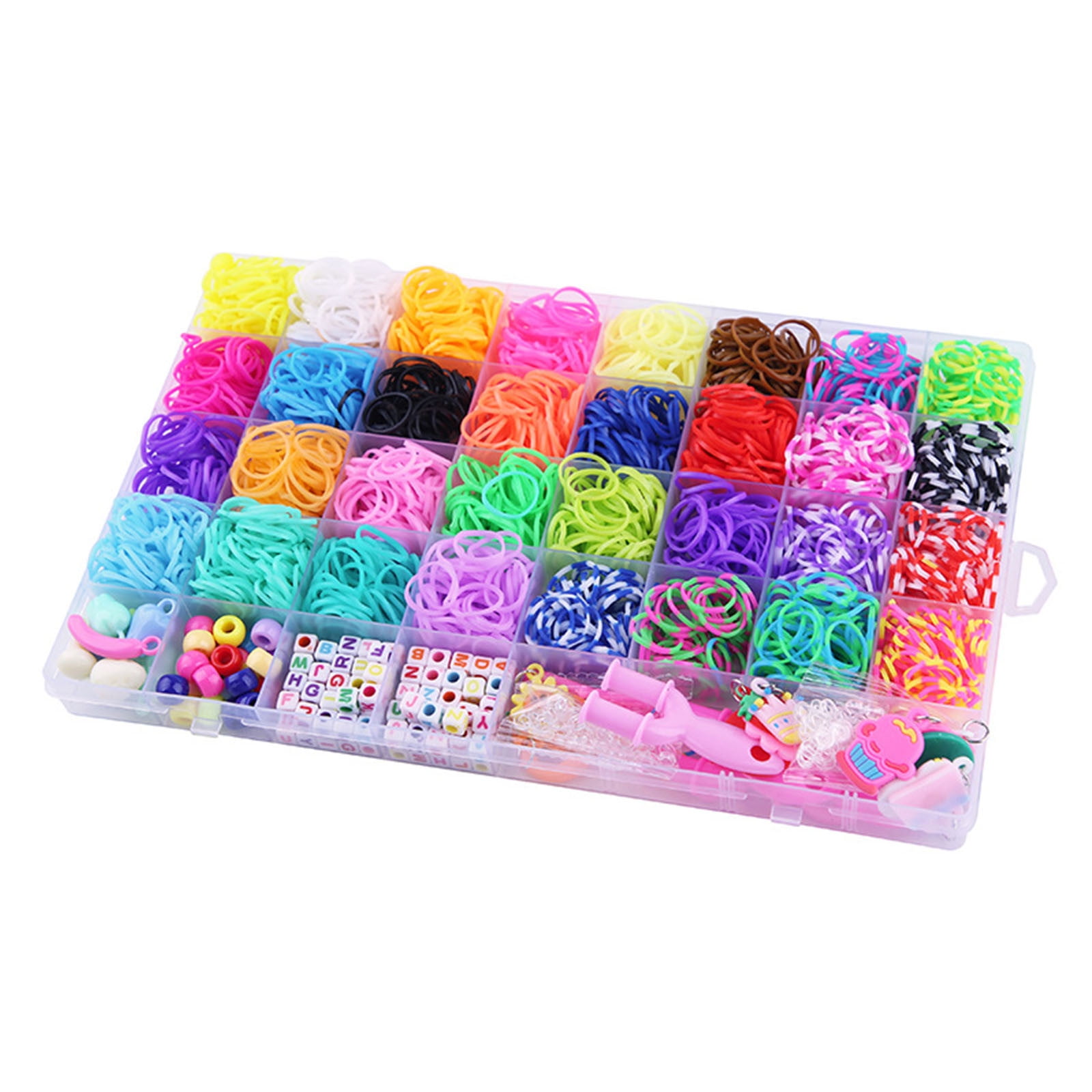 24 - Color Rubber Band Bracelet Kit - 2500+ Pieces, Storage Case ...