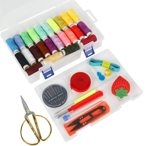24-Color Sewing Kit, Needle And Thread Kit with Double-Layer Storage ...