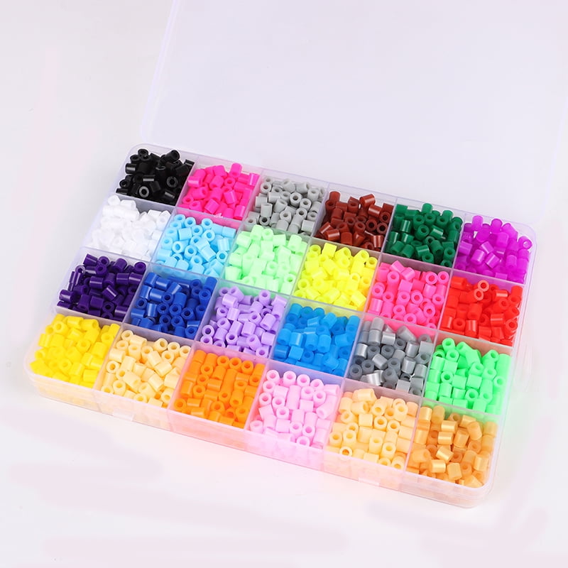 24 Colors 5mm Hama Beads Toy Fuse Bead for Kids DIY Handmaking 3D Toys ...