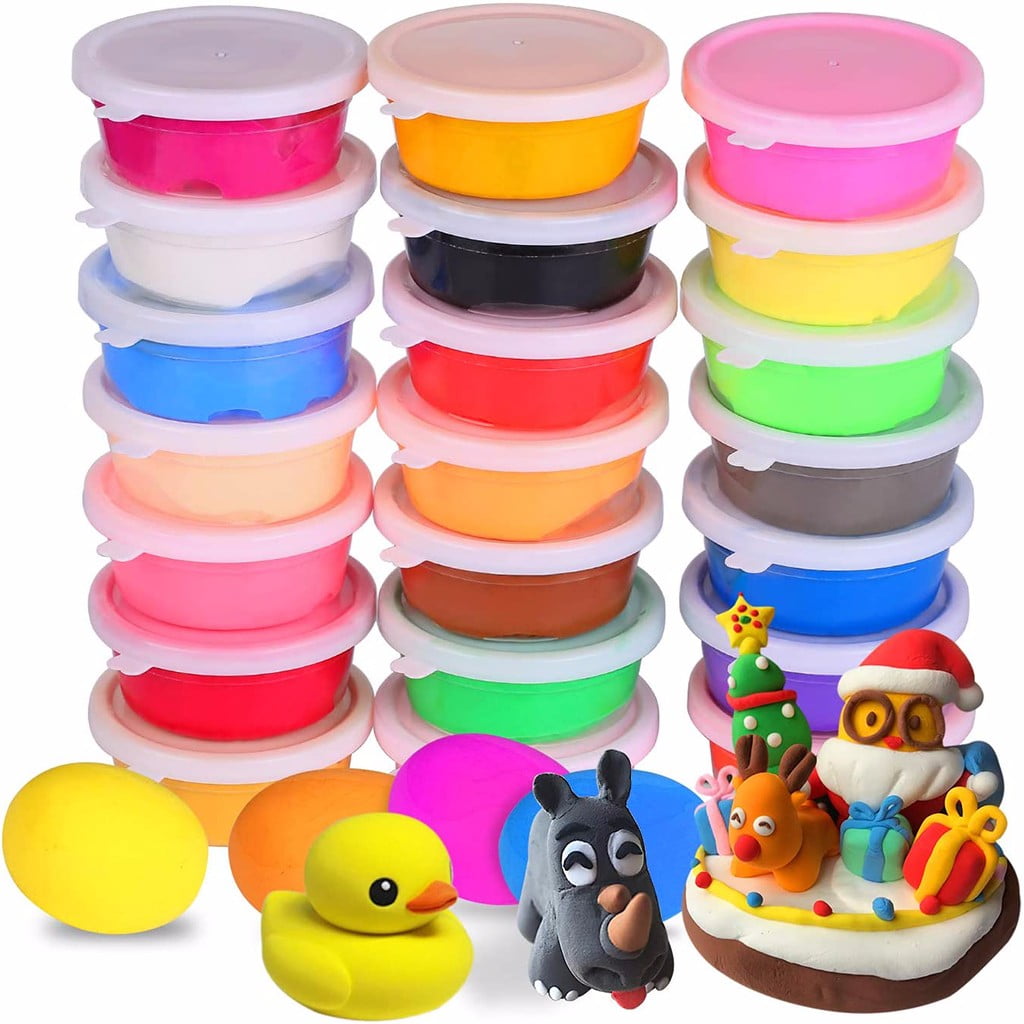 24 Colors Air Dry Clay Magical Kids Ultra Light Artist Studio Plasticine Toy Safe and Non-Toxic ...