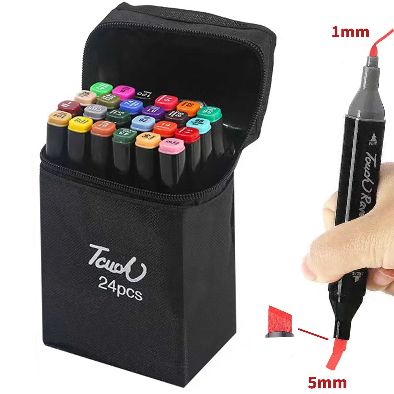 24 Colors Alcohol Markers Set,Double Tip Paint Marker for Adult ...