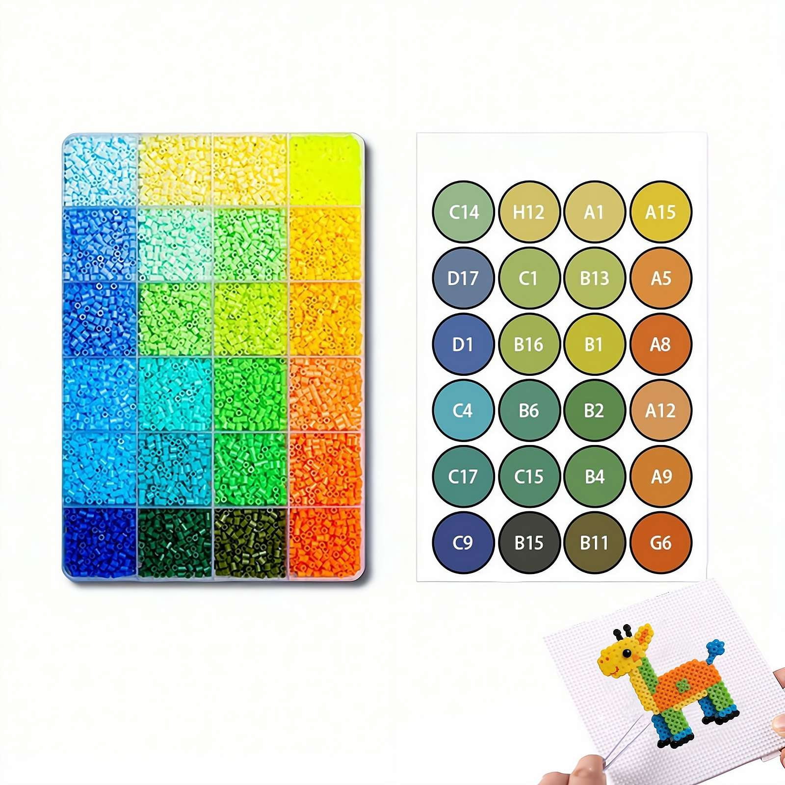 24 Colors Fuse Beads Kit for Craft Making, Mini Iron Beads Set for ...