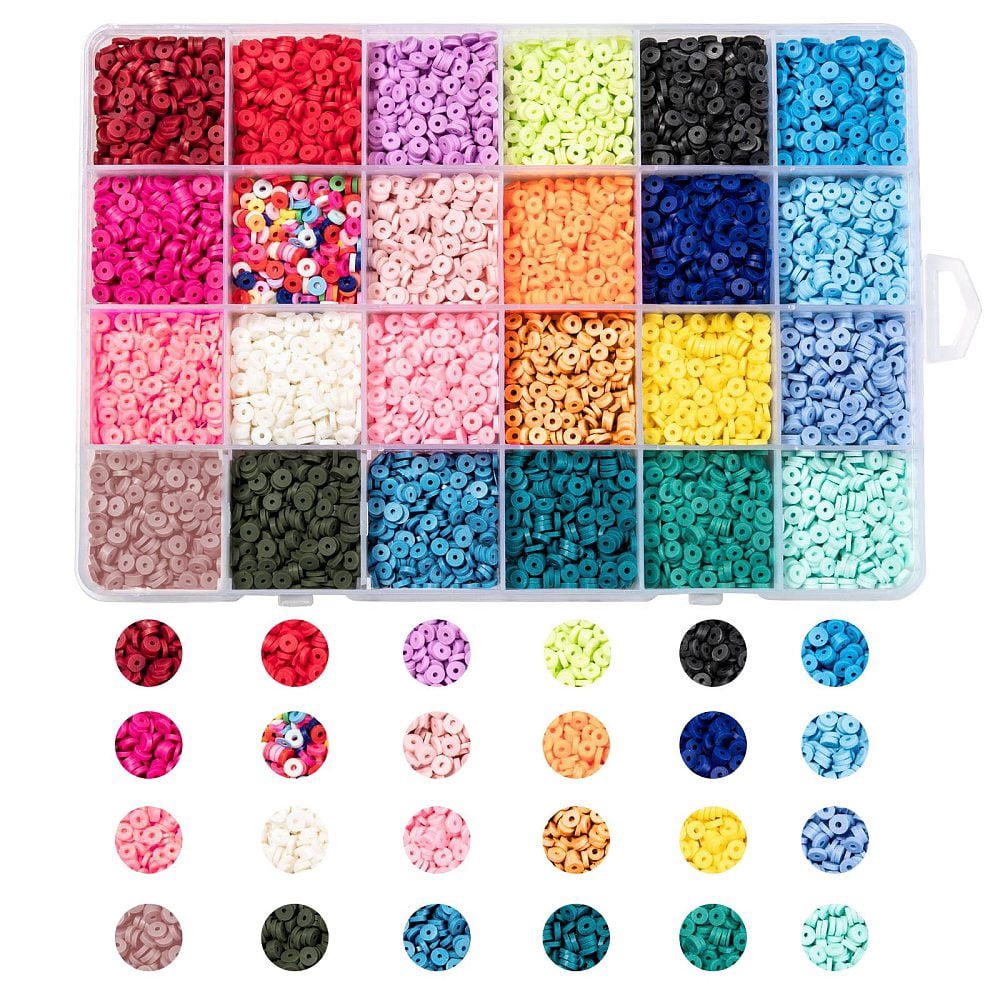 24 Colors Handmade Polymer Clay Beads for DIY Jewelry Crafts Supplies ...