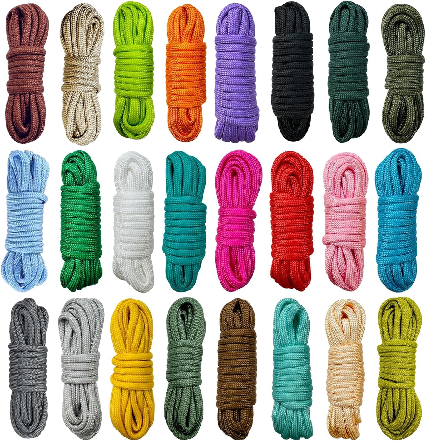 24 Colors Paracord Cord Multifunction Ropes 550lb Survival Random Combo ...