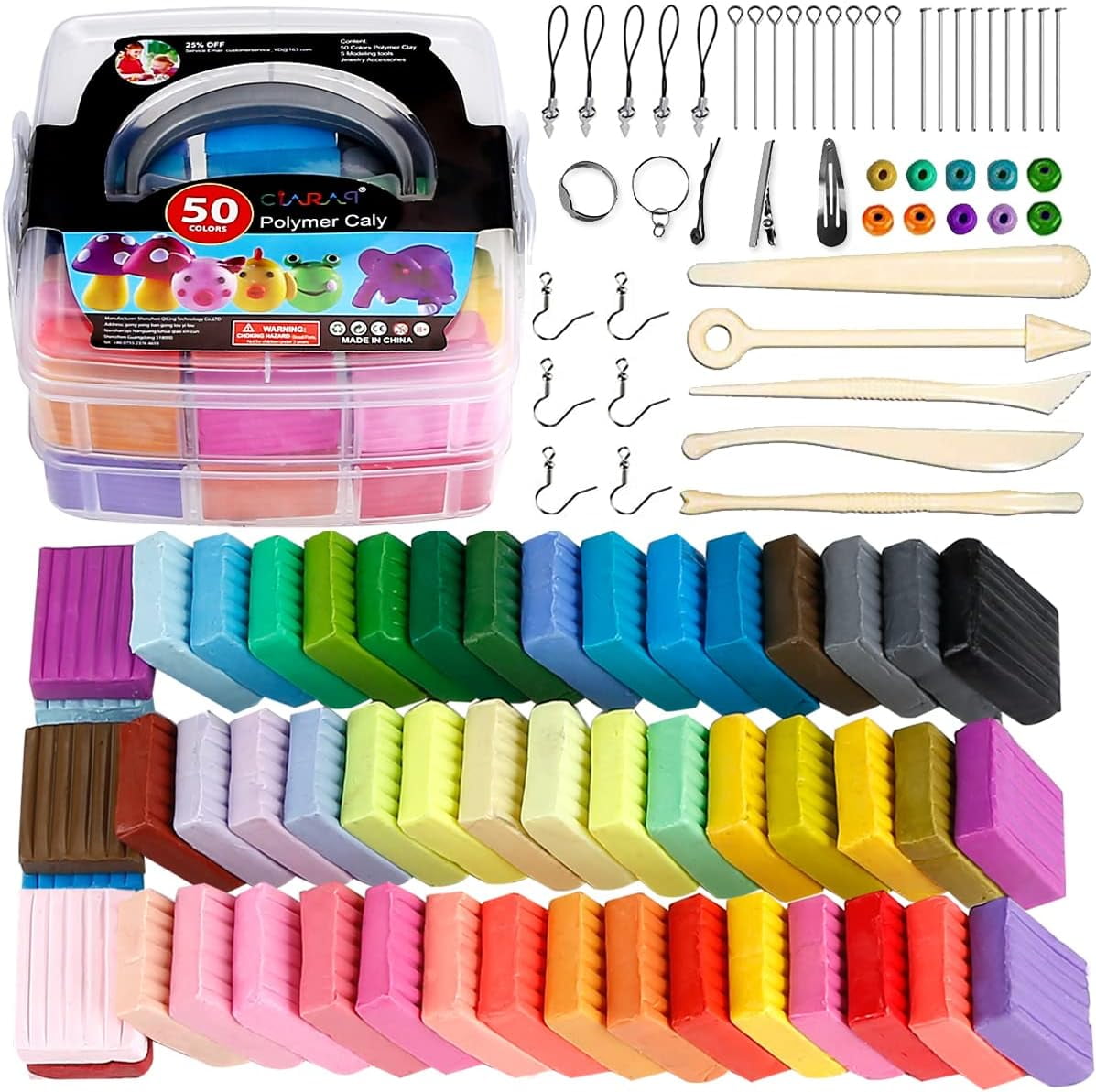 24 Colors Small Block Polymer Clay Starter kit, Oven Bake Clay, DIY ...