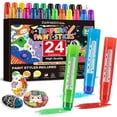 24 Colors Tempera Paint Sticks,Washable Paint Sticks for Kids,Non-Toxic ...