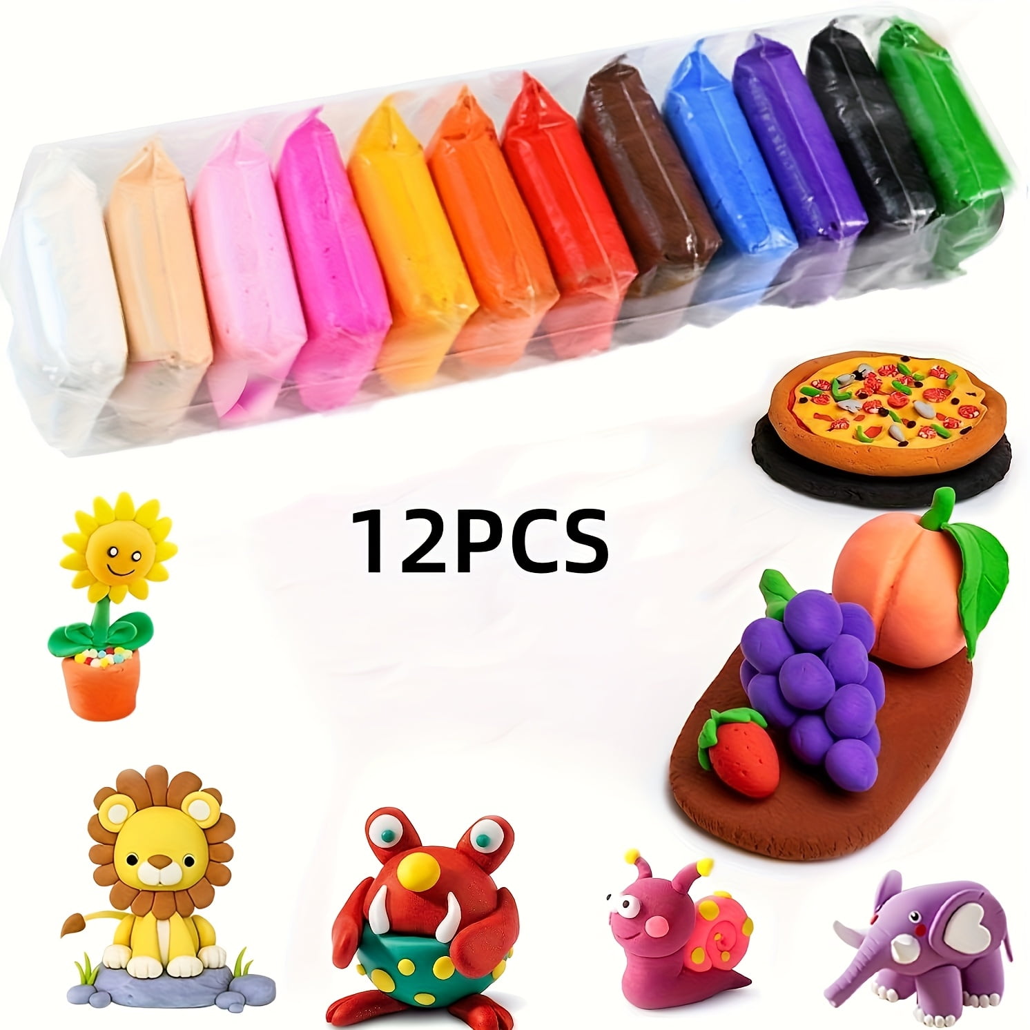 24 Colors Ultra-Light Air Dry Polymer Clay - Non-Sticky No Odorless ...