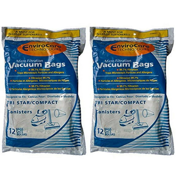 {24} Compact Tri-Star canister vacuum cleaner bags for C6, C8, C9, C80 ...