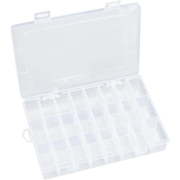 24 Compartments Bead Organizer with Removable Dividers Container ...