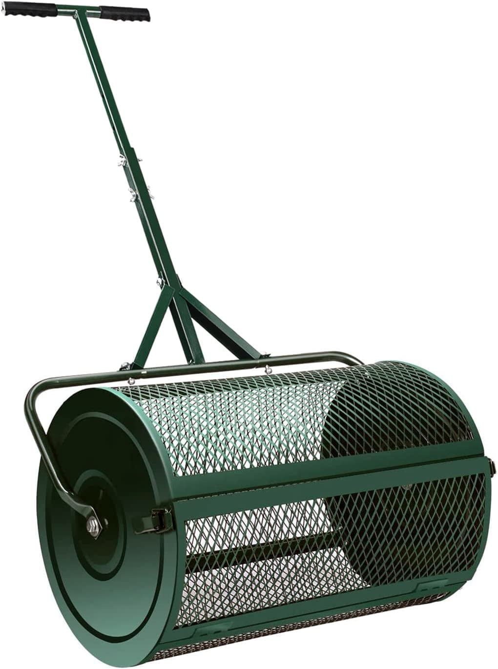 24” Compost Spreader, Peat Moss Spreader, Lightweight Metal Mesh Manure Spreader W/Adjustable T ...