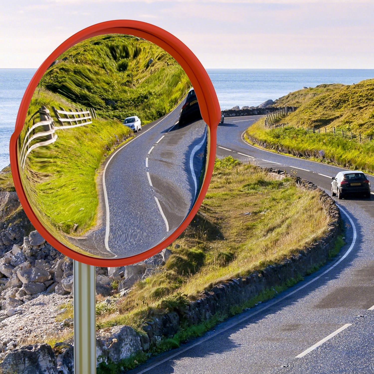 24" Comvex Traffic Mirror - Wide Angle Curved Safety Mirror w ...