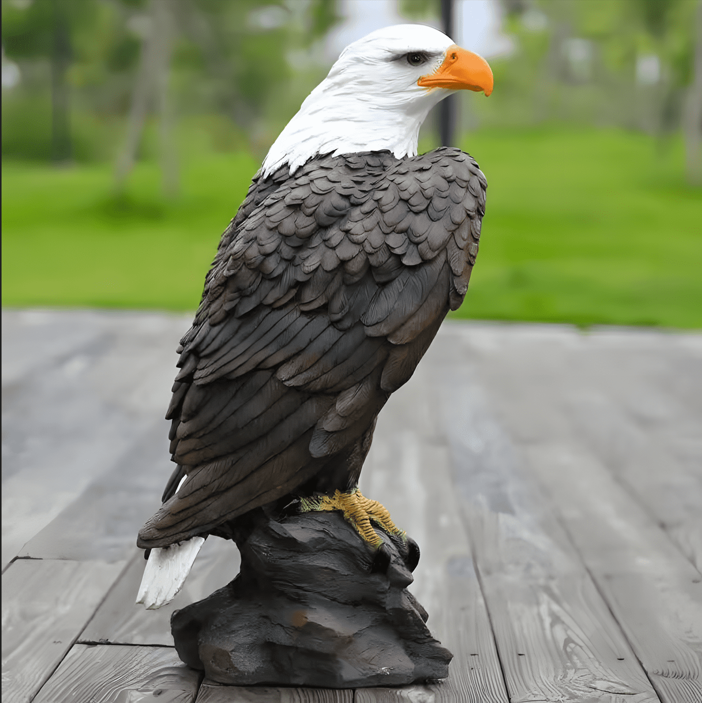 24" Concrete 70 lb Life-Size American Bald Eagle Statue, By Ur Home ...
