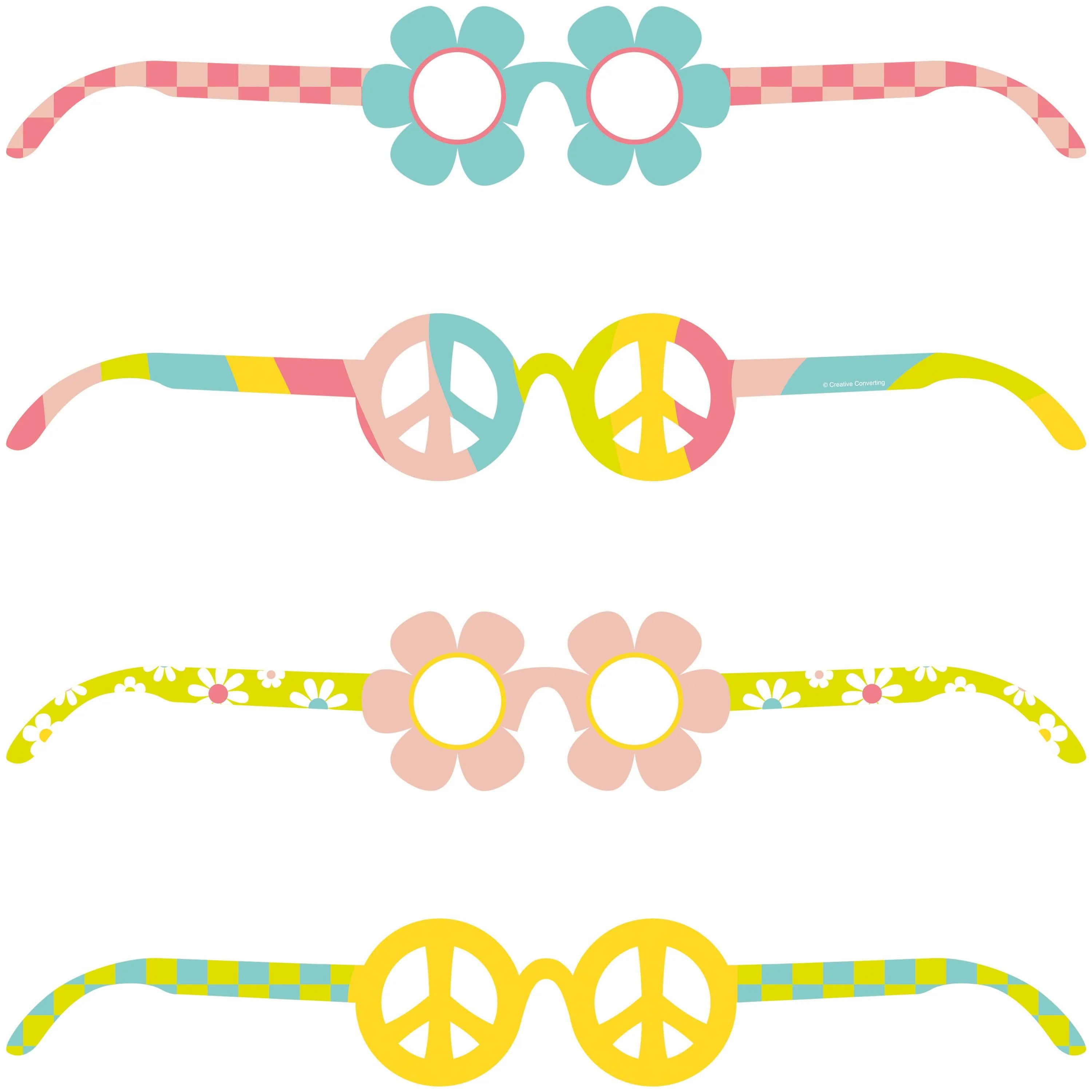 24 Count Bulk Pack Flower Power Paper Glasses - Walmart.com