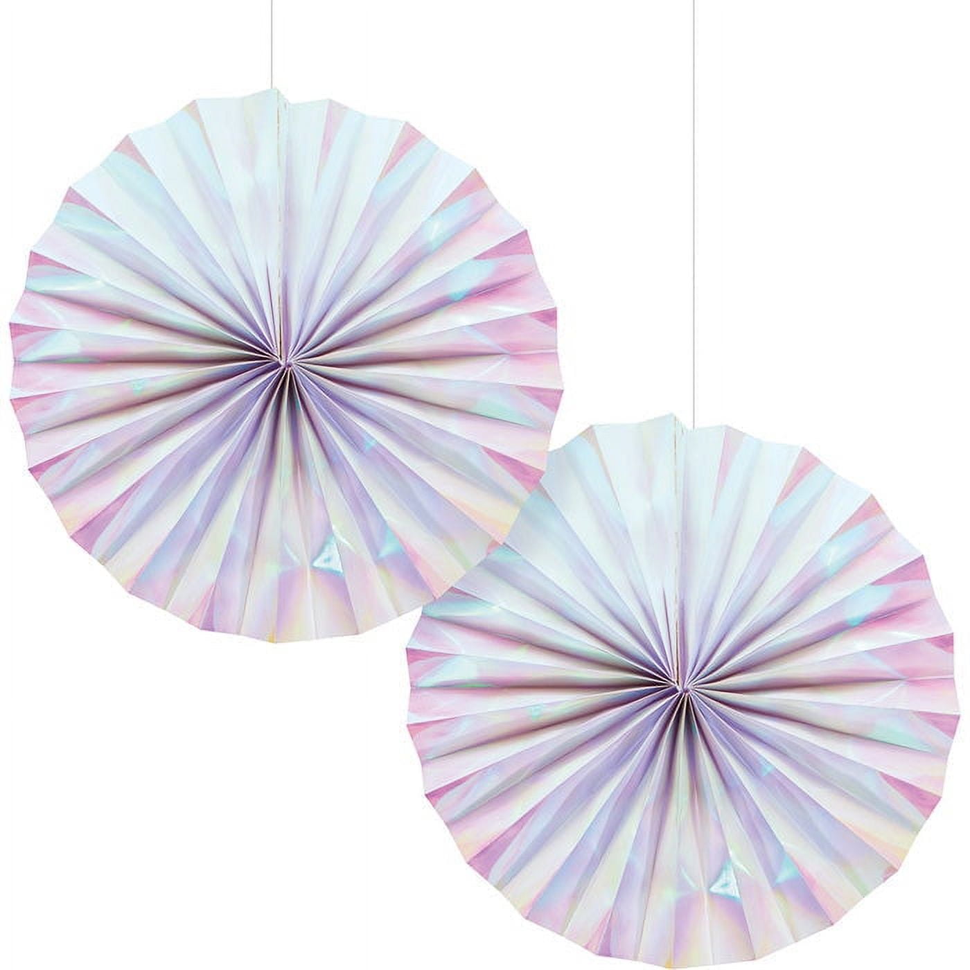 24 Count Bulk Pack Iridescent Party Paper Fans - Walmart.com