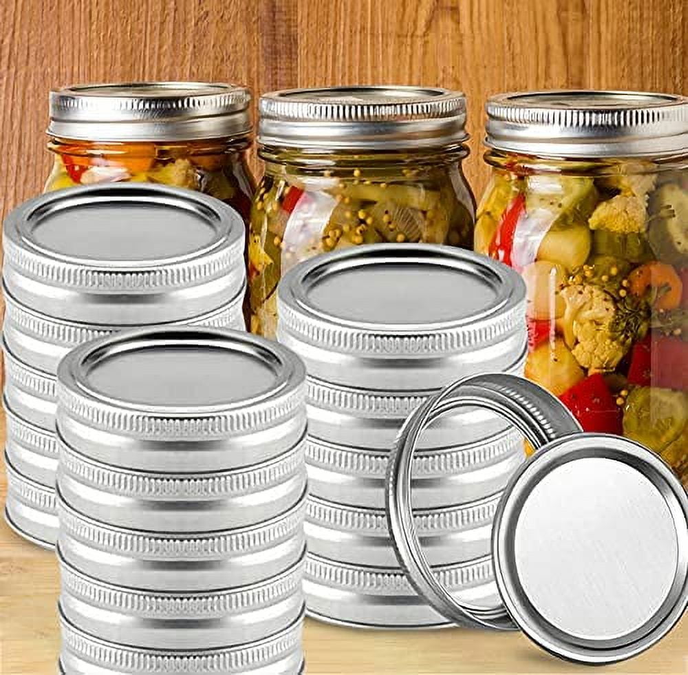 24 Count Canning Lids+ 24 Count Rings, Regular Mouth Mason Canning Lids ...