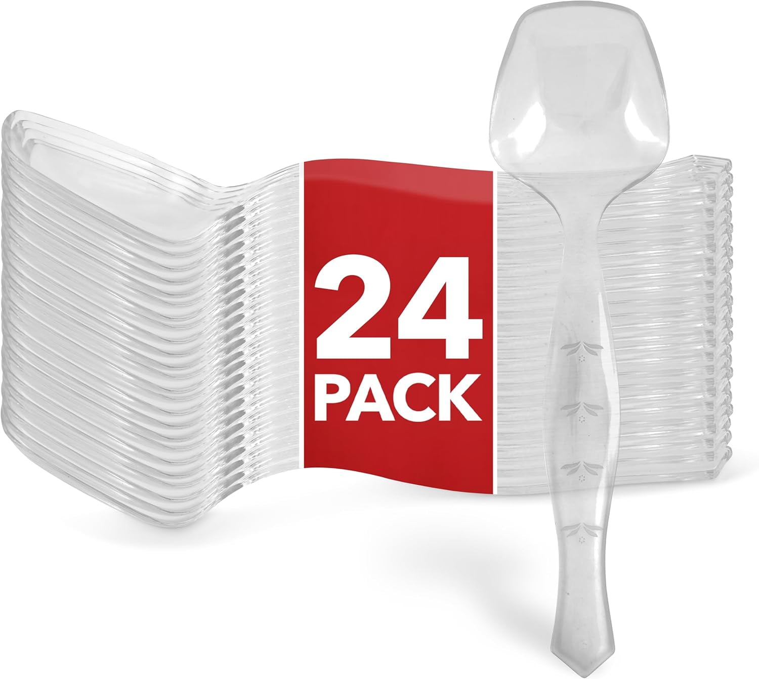 24 Count Clear Plastic Utensils for Catering, Weddings, Holidays ...