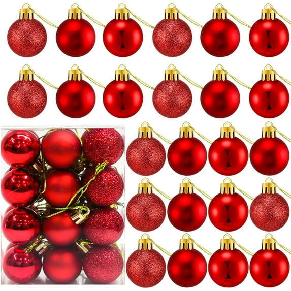 24 Count Mini Pink Ornaments for Mini Christmas Tree, Small ...