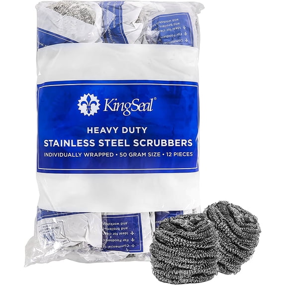 24 Count | Stainless Steel Scrubbers, Scrub Pads, Heavy Duty, 50 gram ...