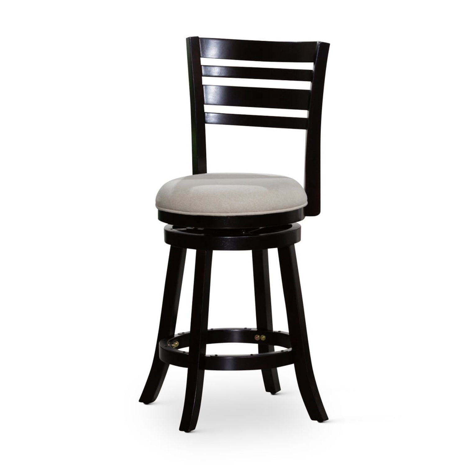 24" Counter Height Barstools, 4-Slat High Back Swivel Bar Stools with ...