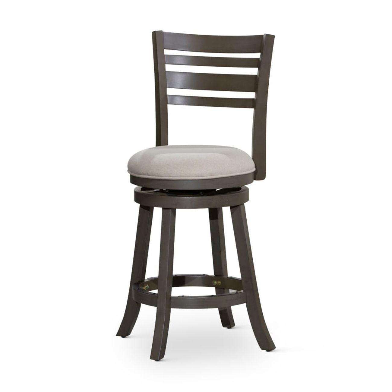 24" Counter Height Barstools, 4-Slat High Back Swivel Bar Stools with ...