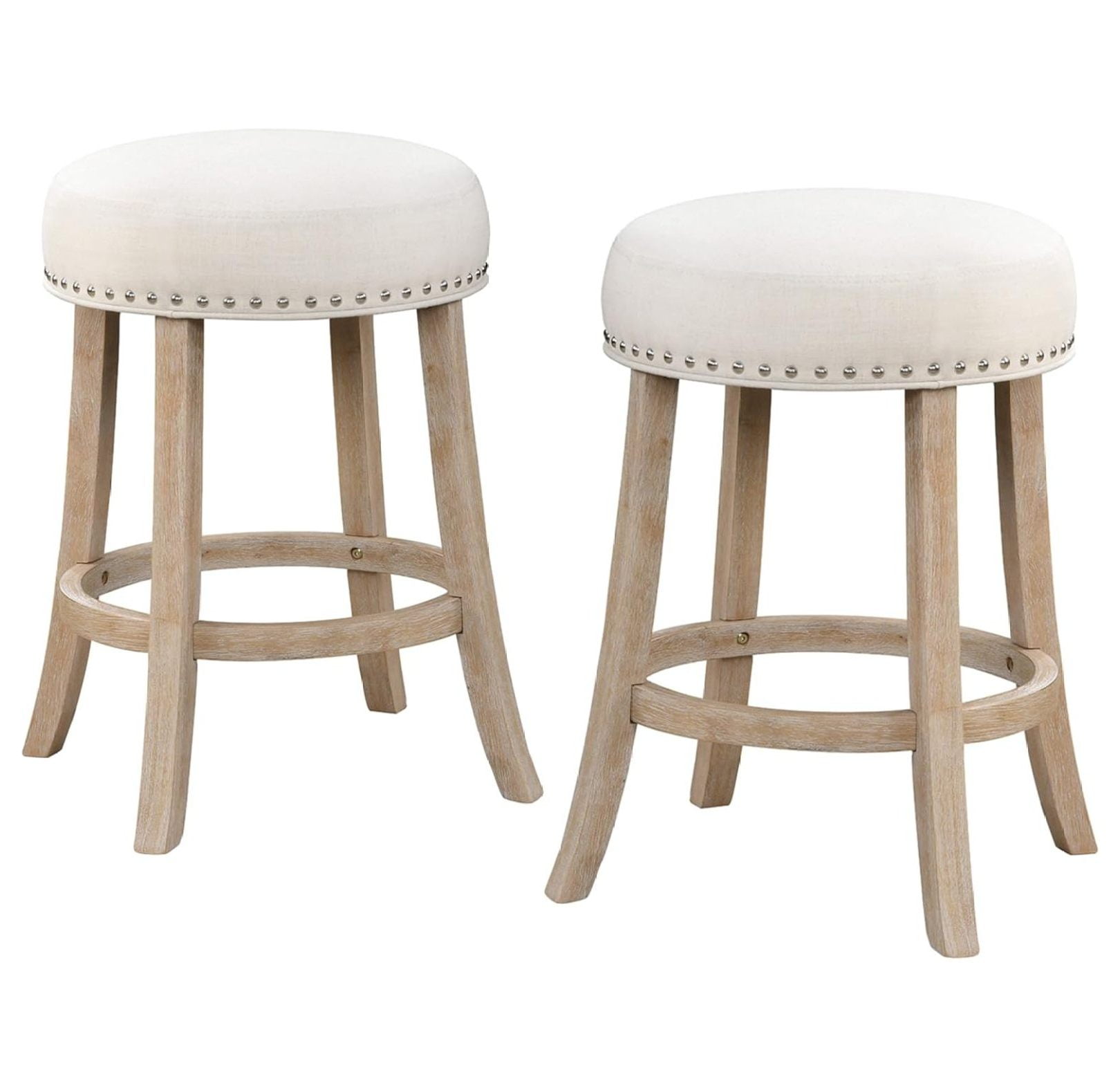 24" Counter Height Barstools Set of 2 - Modern Backless Bar Stools with ...