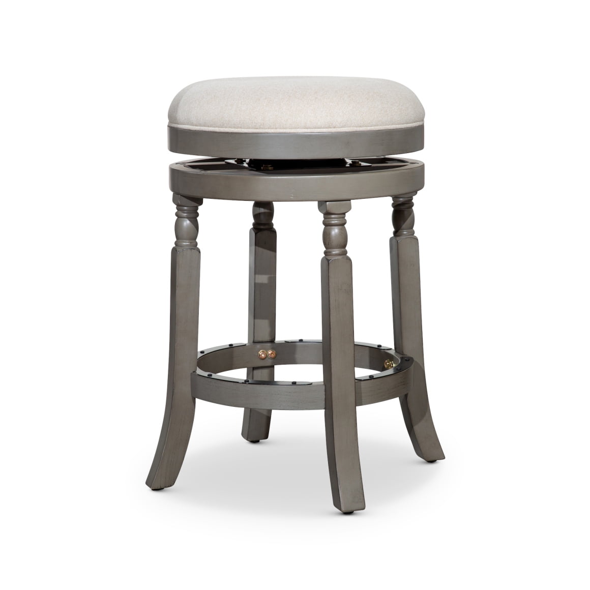 24" Counter Stool, Bar Stool with Flared Legs and Footrest for Living ...