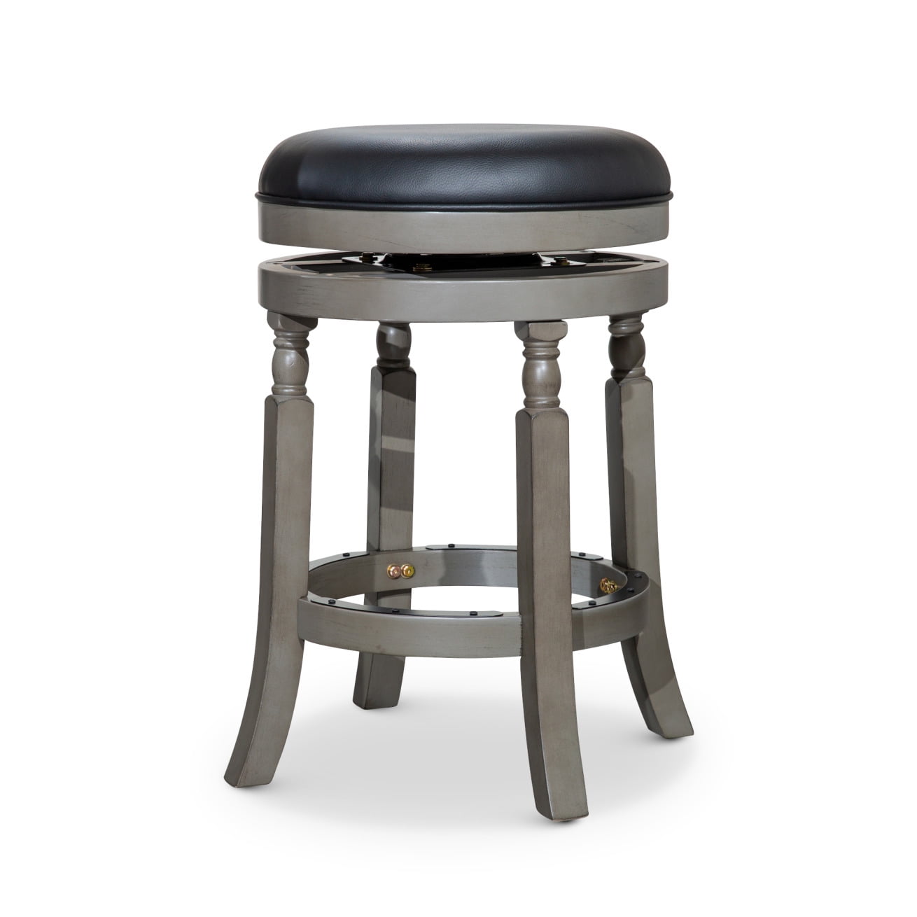 24" Counter Stool, Bar Stool with Flared Legs and Footrest for Living ...