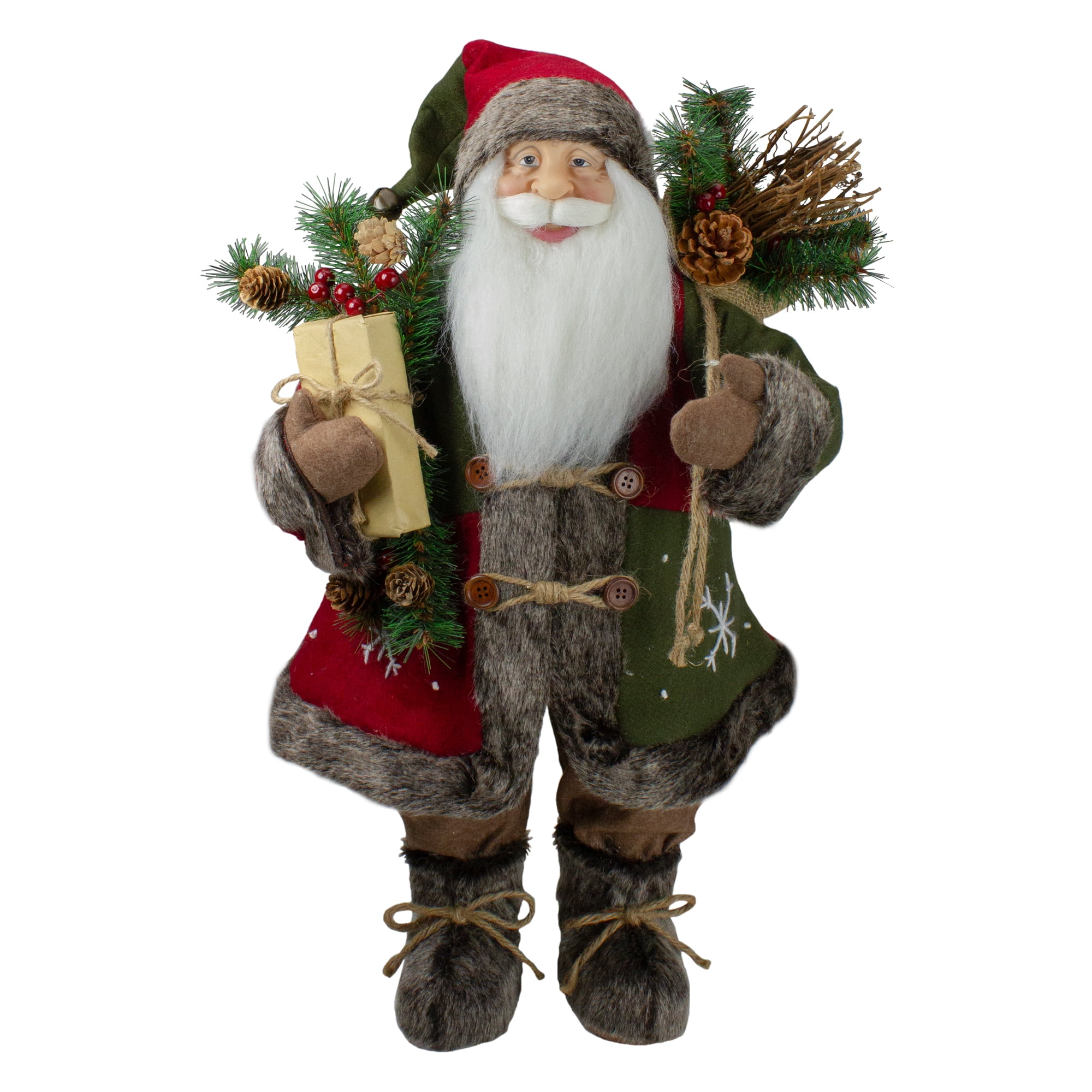 24" Country Rustic Standing Santa Claus Christmas Figure with Knitted ...