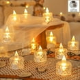 24 Crystal Pattern Simulation LED Candle Lights, Indoor Tabletop ...
