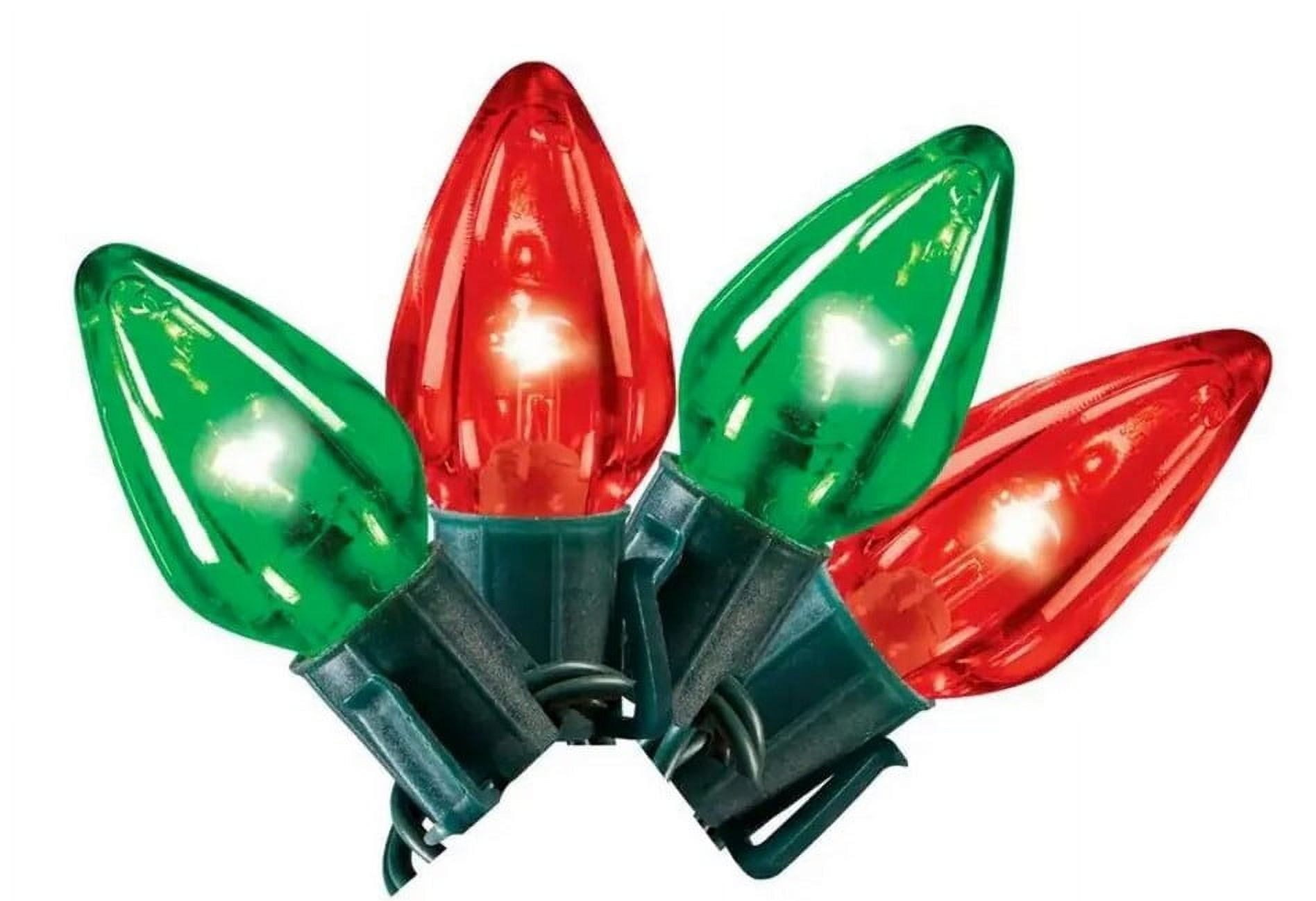 24 Ct Home Accents Holiday Red and Green C9 Super Bright Steady Lit LED ...