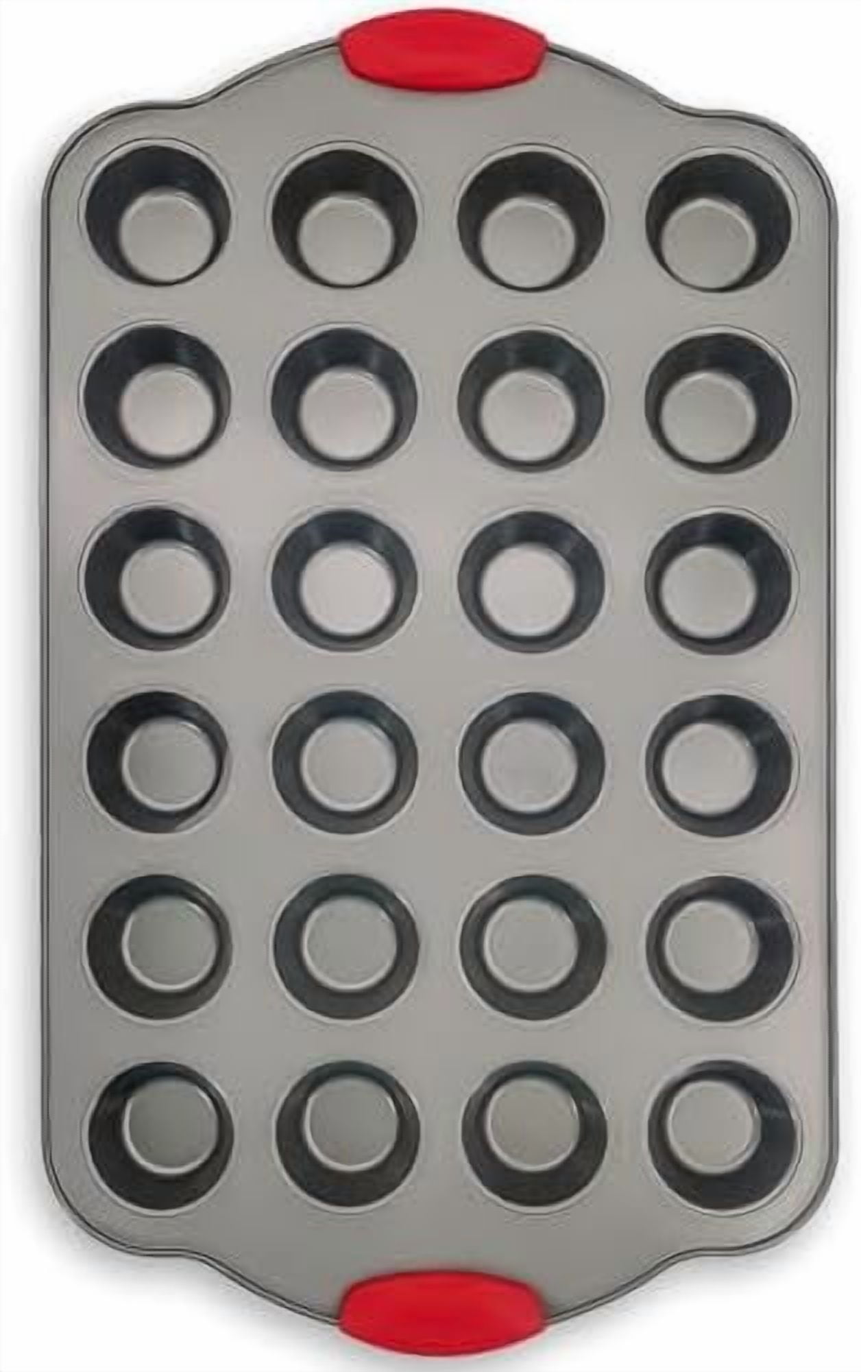 24 Cup Mini Muffin Pan with Silicone Handles | Professional Non-Stick ...