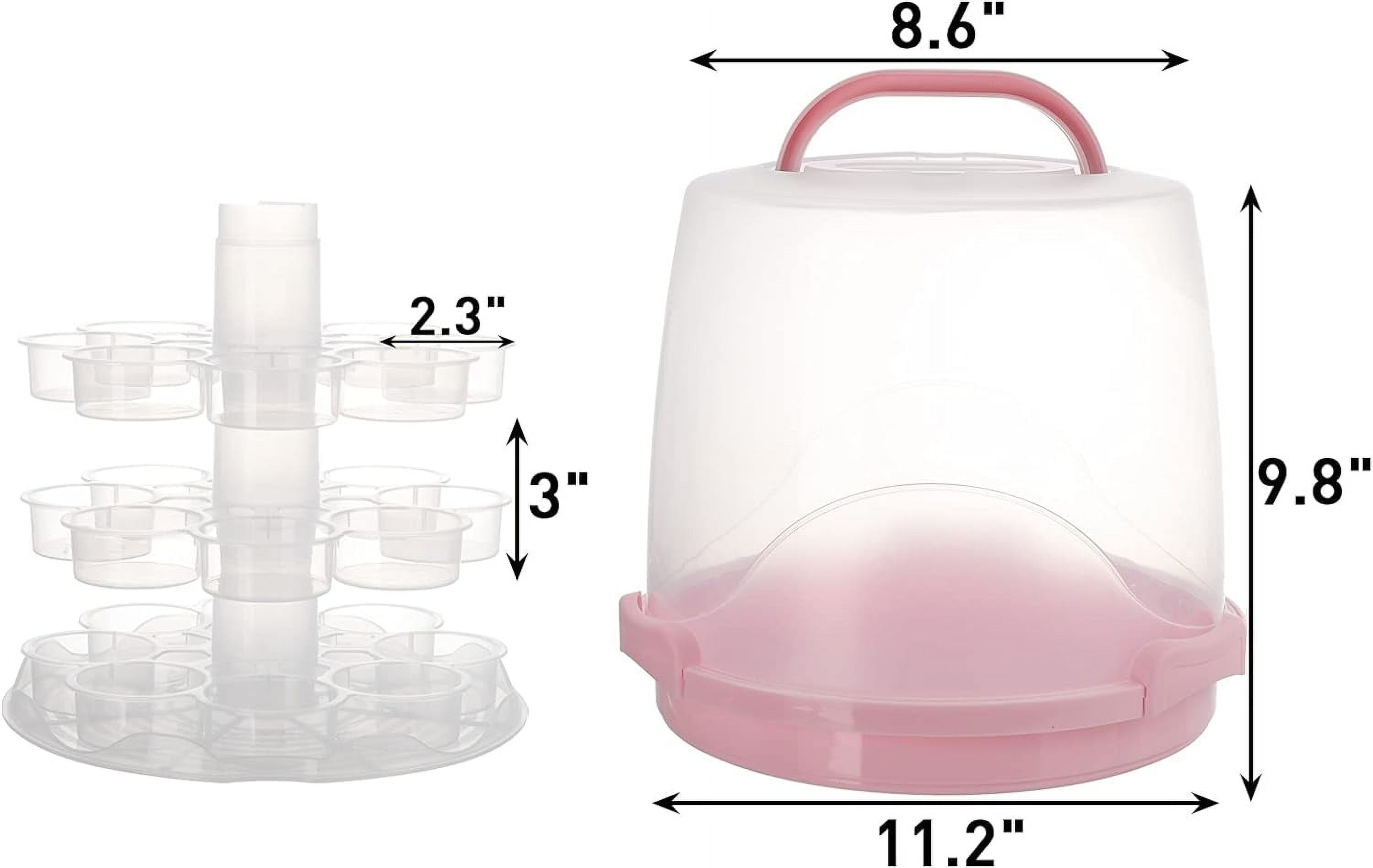 24 Cupcake Carrier for Transport - Keep Cakes Fresh & Secure BPA Free 3 ...