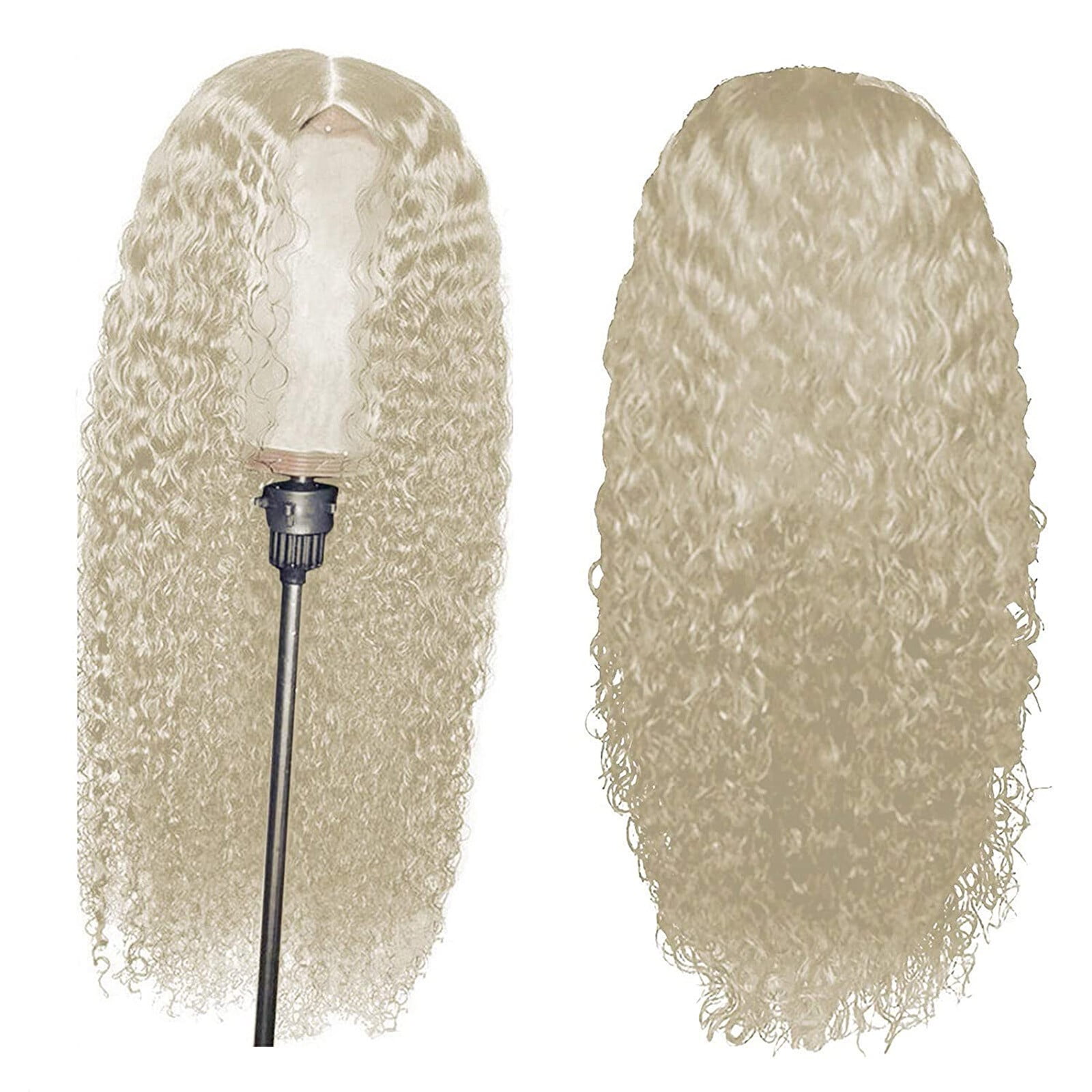 24" Curly Hair Lace Wig - Human Curly Hair 360 Non-Stick Lace Front Wig ...