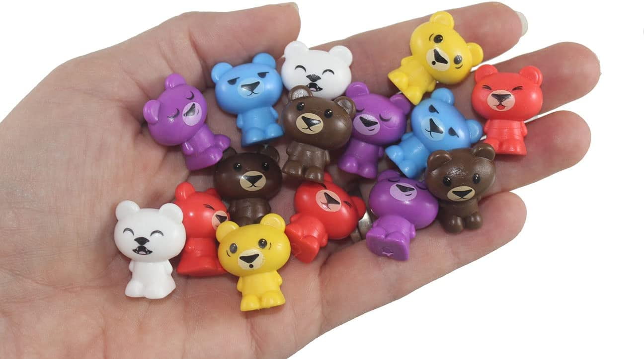 24 Cute Colorful Tiny Bear Figurines - Expressions Mini Toys - Small ...